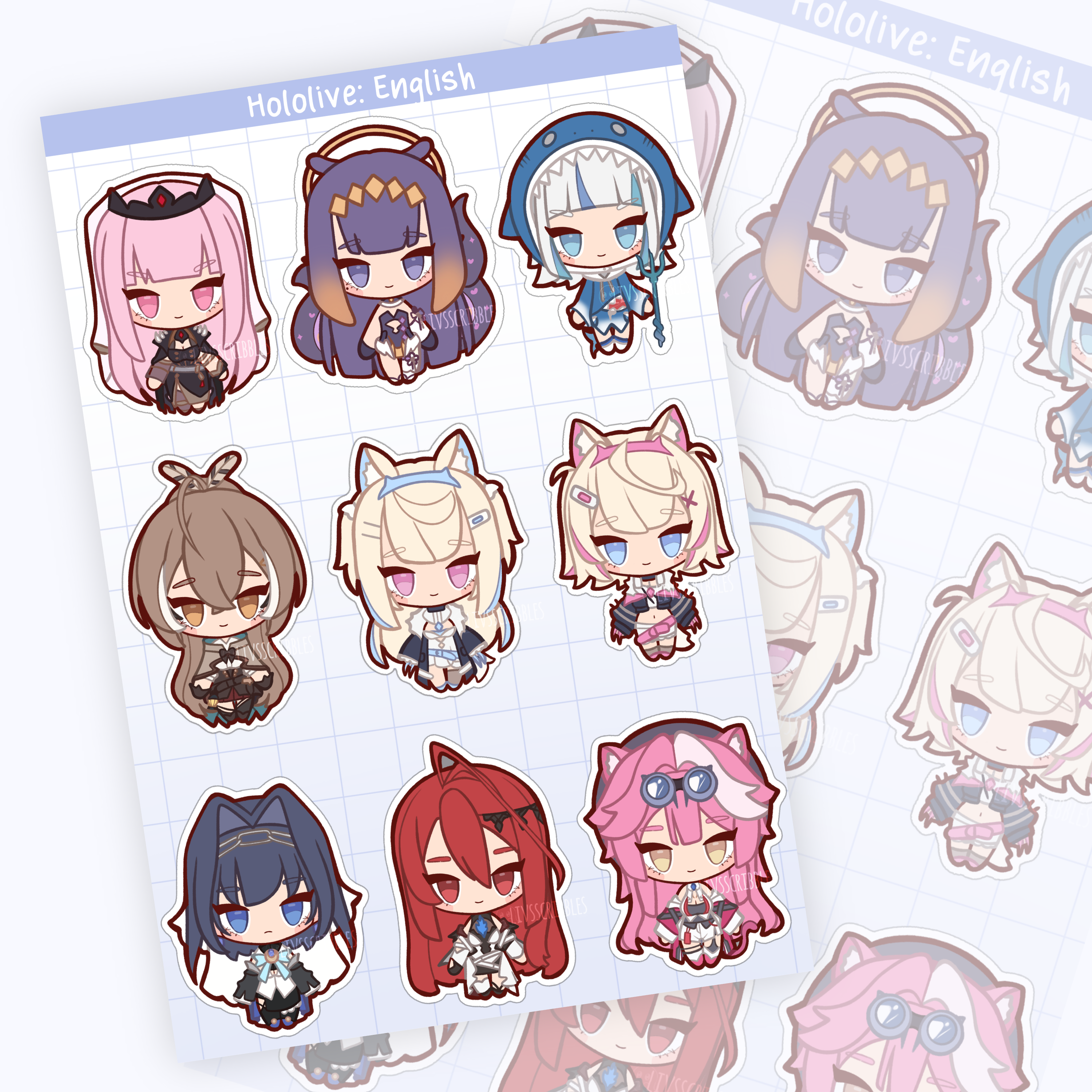 Hololive ENG // Sticker sheet – LiviqnX